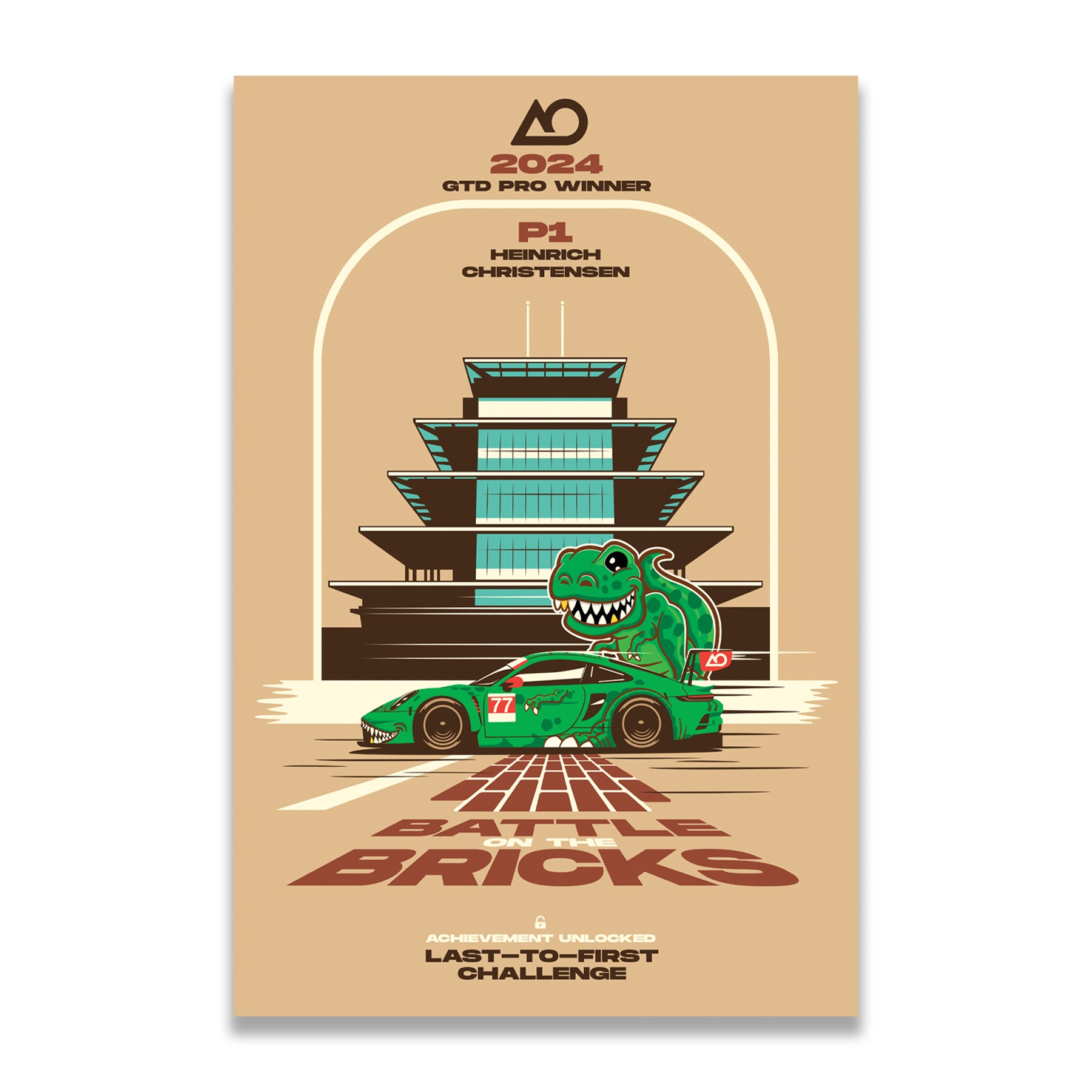 2024 Battle on the Bricks Win Poster - AO Racing
